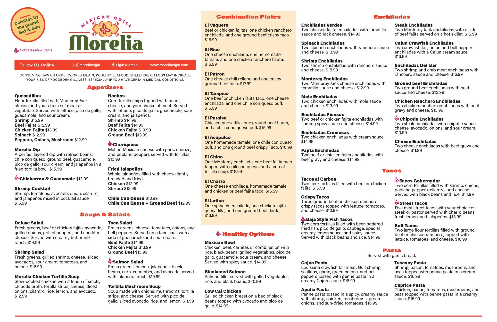 Menu - Morelia Elgin